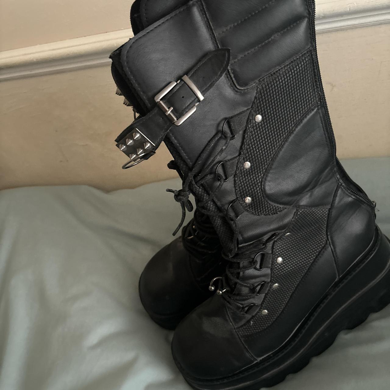 shein alt platform boots with buckles and laces... | Depop