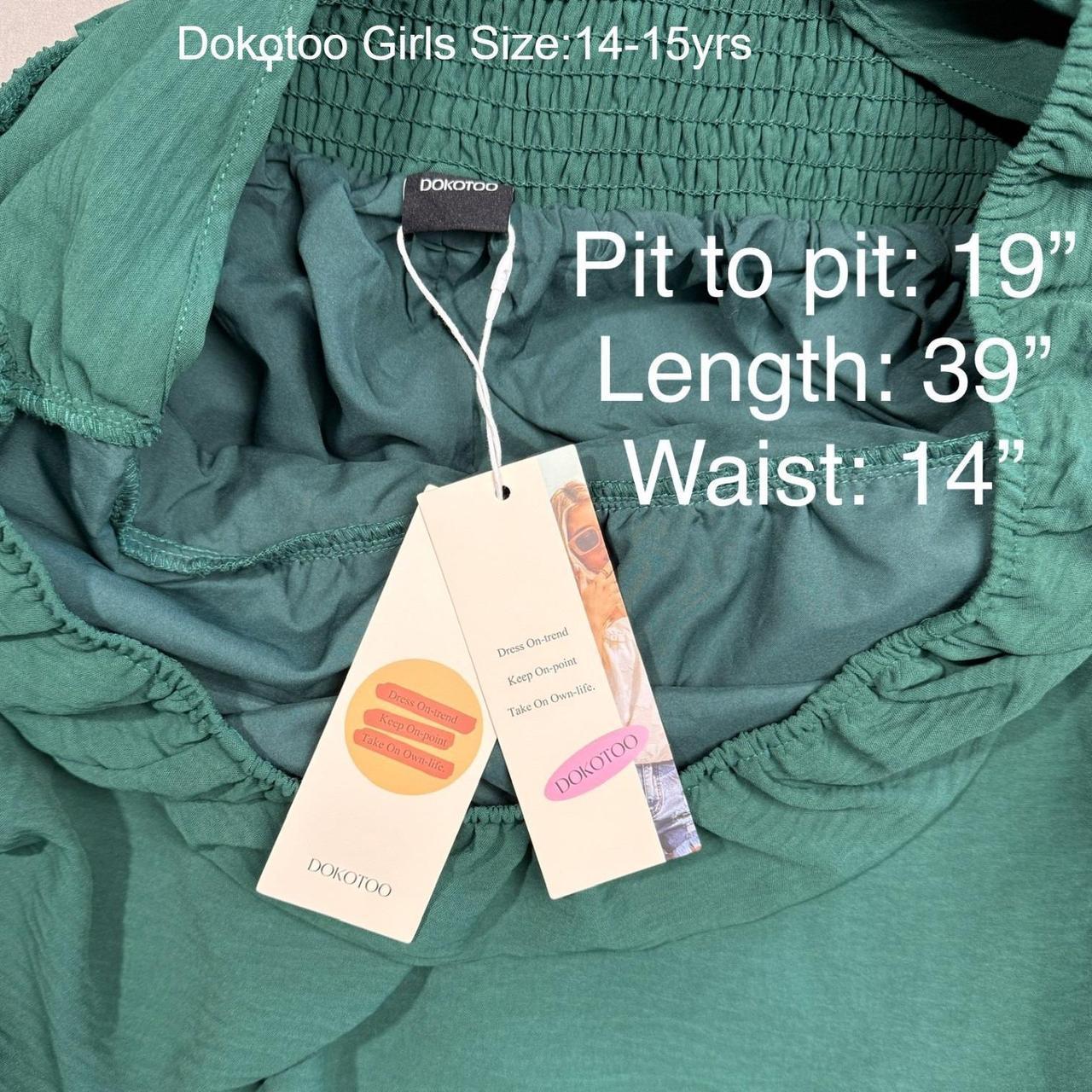 Dokotoo Girls Dress Size 14-15 Yrs Green Long Sleeve... | Depop