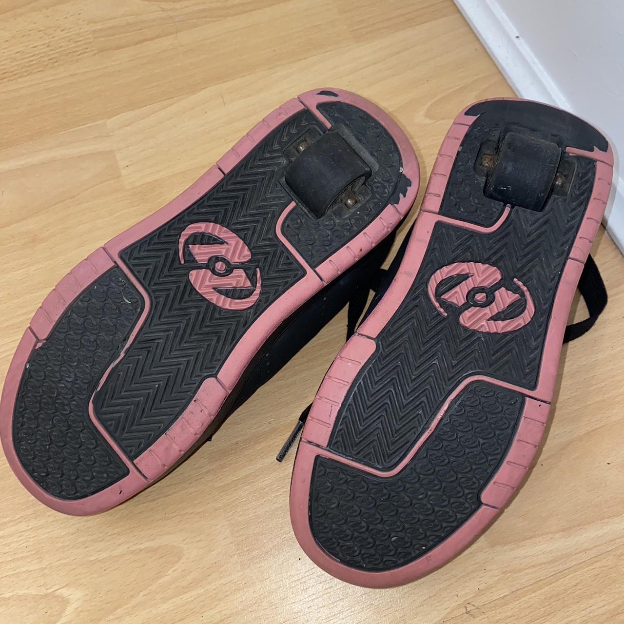 original black and pink heelys with glitter logo,... - Depop