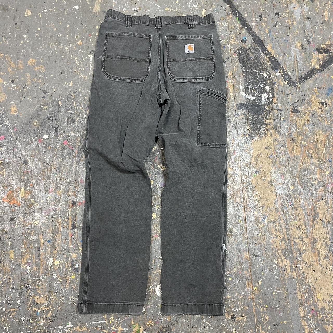 Carhartt grey work pants overall worn condition... - Depop