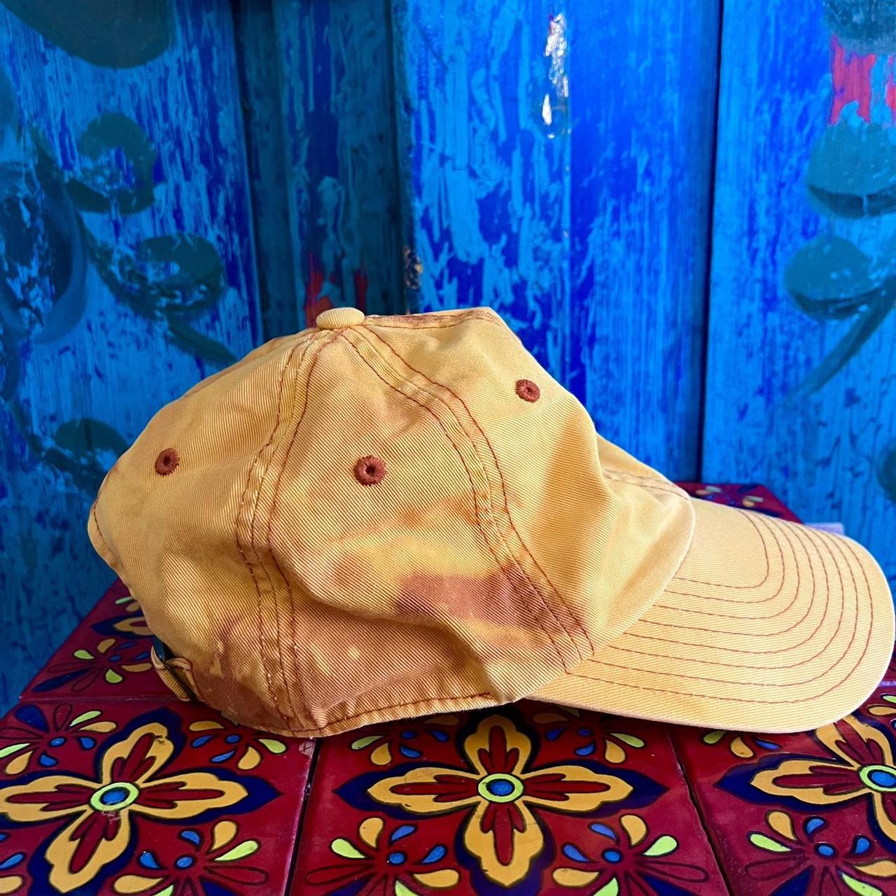 Urban Outfitters cap Orange yellow Hand bleached... - Depop