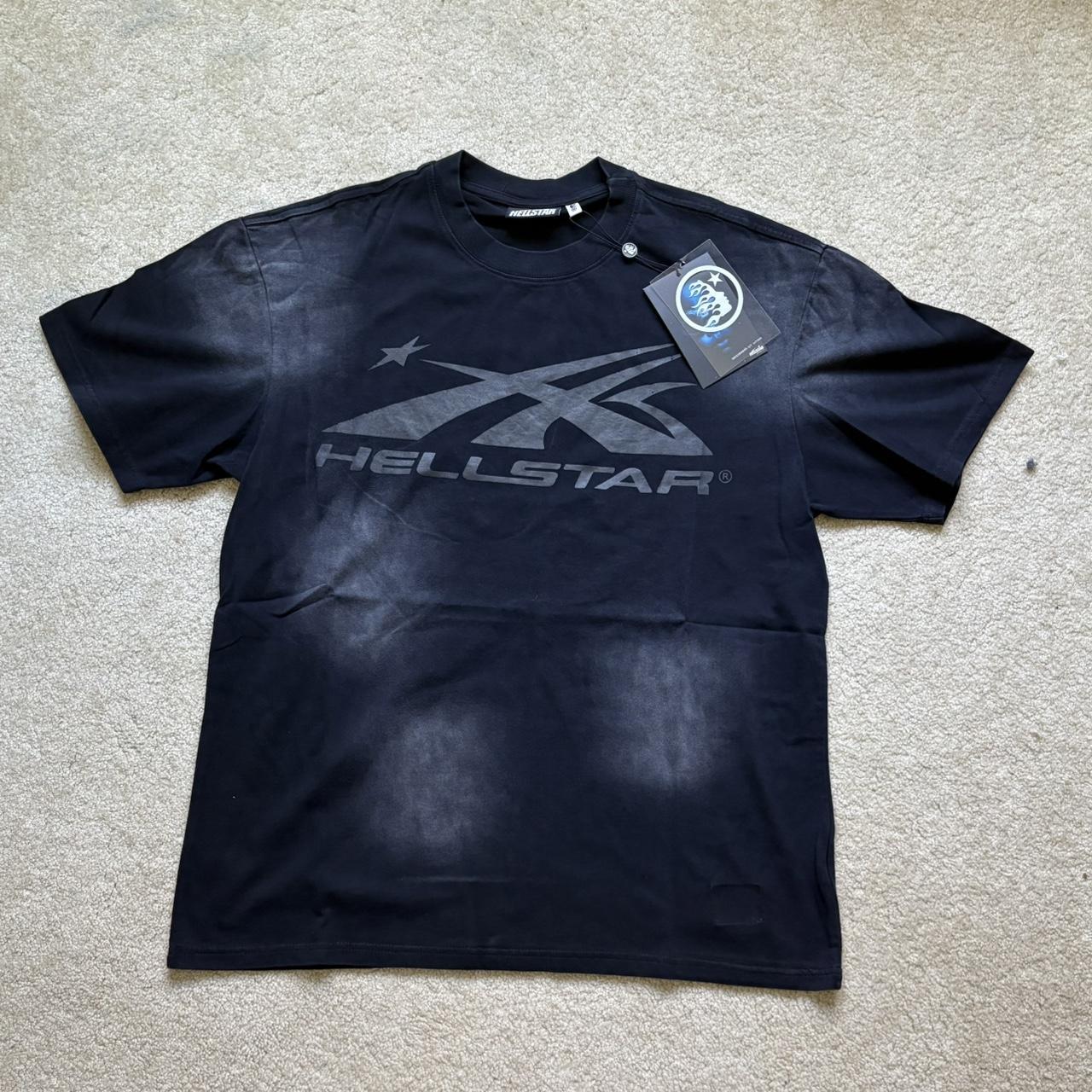 Hellstar sports logo black tee with nfc tag Brand... | Depop