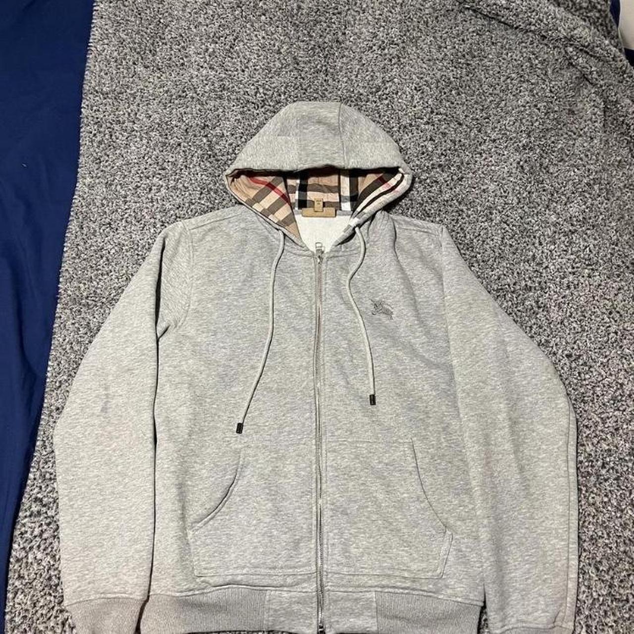 Burberry zip up hoodie size M - Depop