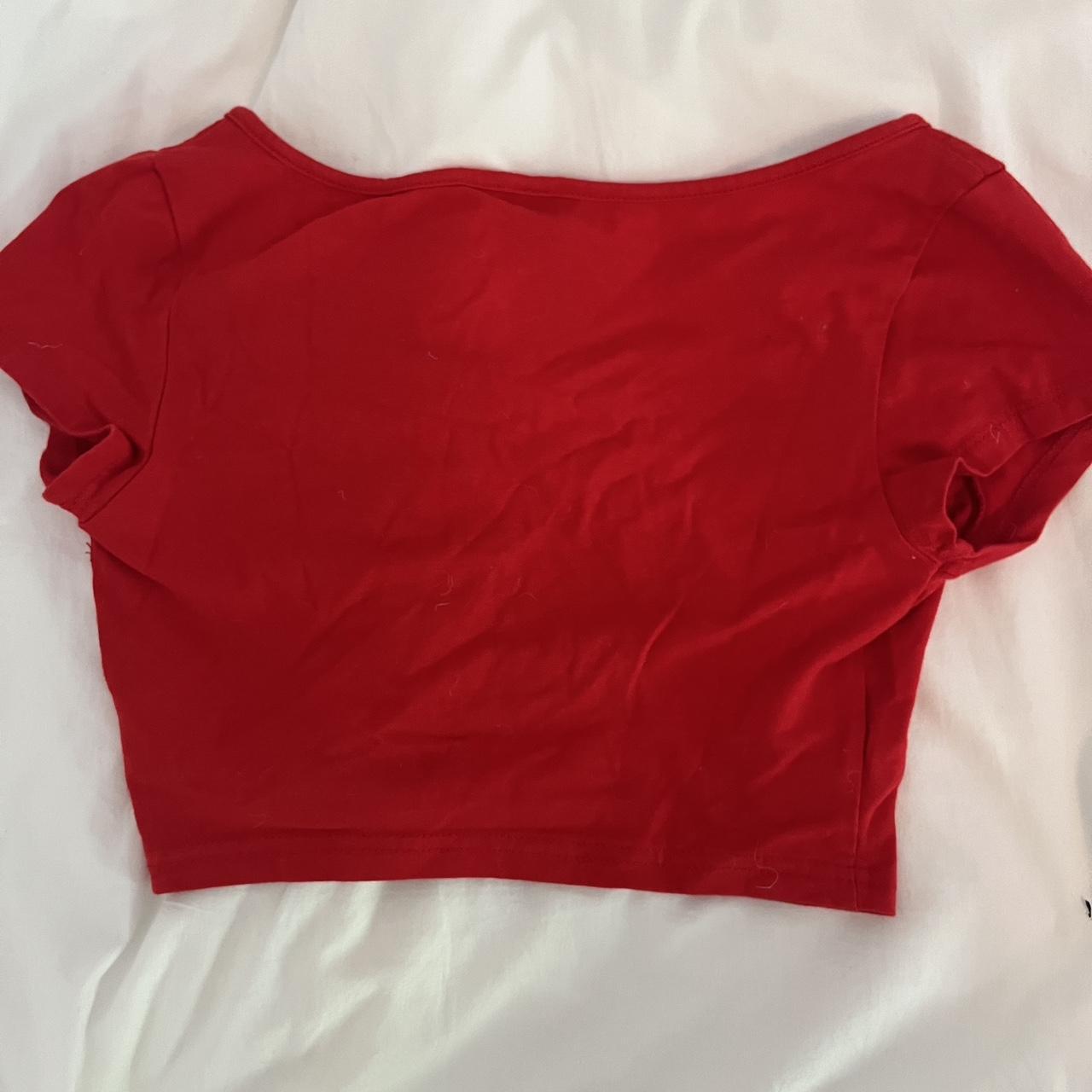 XS Shien red cropped top, really cute, was just too... - Depop