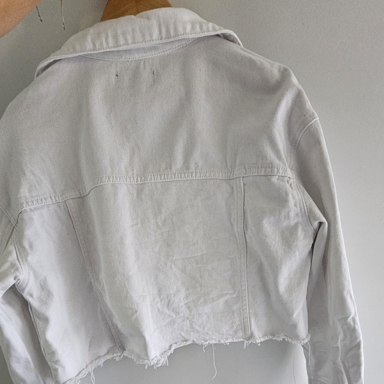 Dotti white denim cut off jacket Size 12 Selling... - Depop