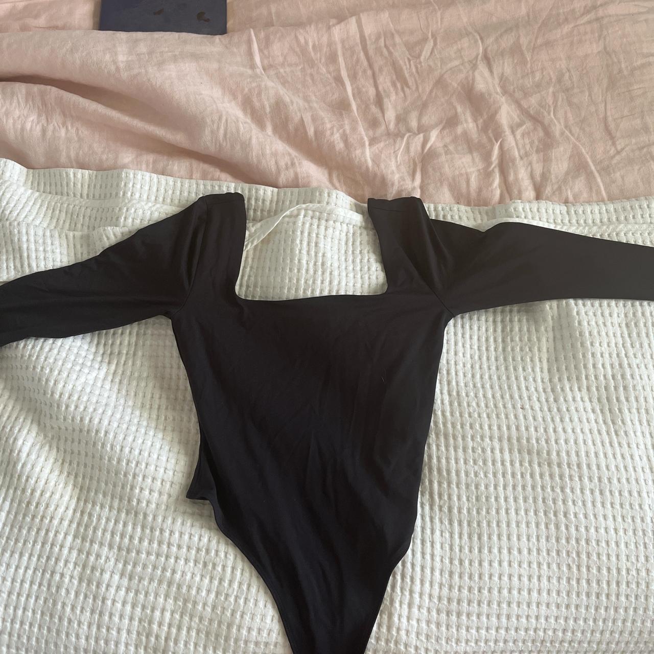 Supre black square neck bodysuit -worn once ... - Depop