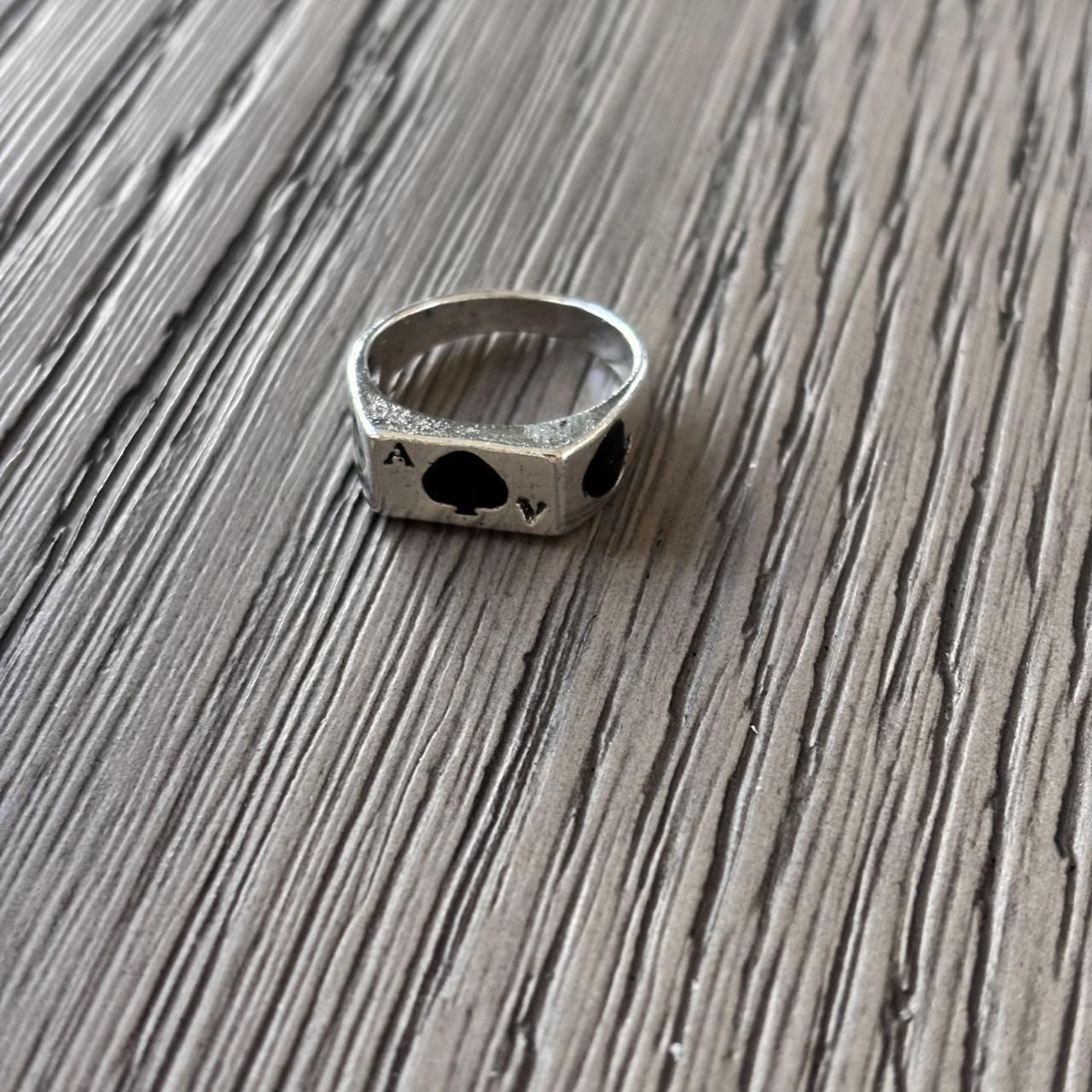 Men’s silver color ace card ring #rings #jewlery | Depop