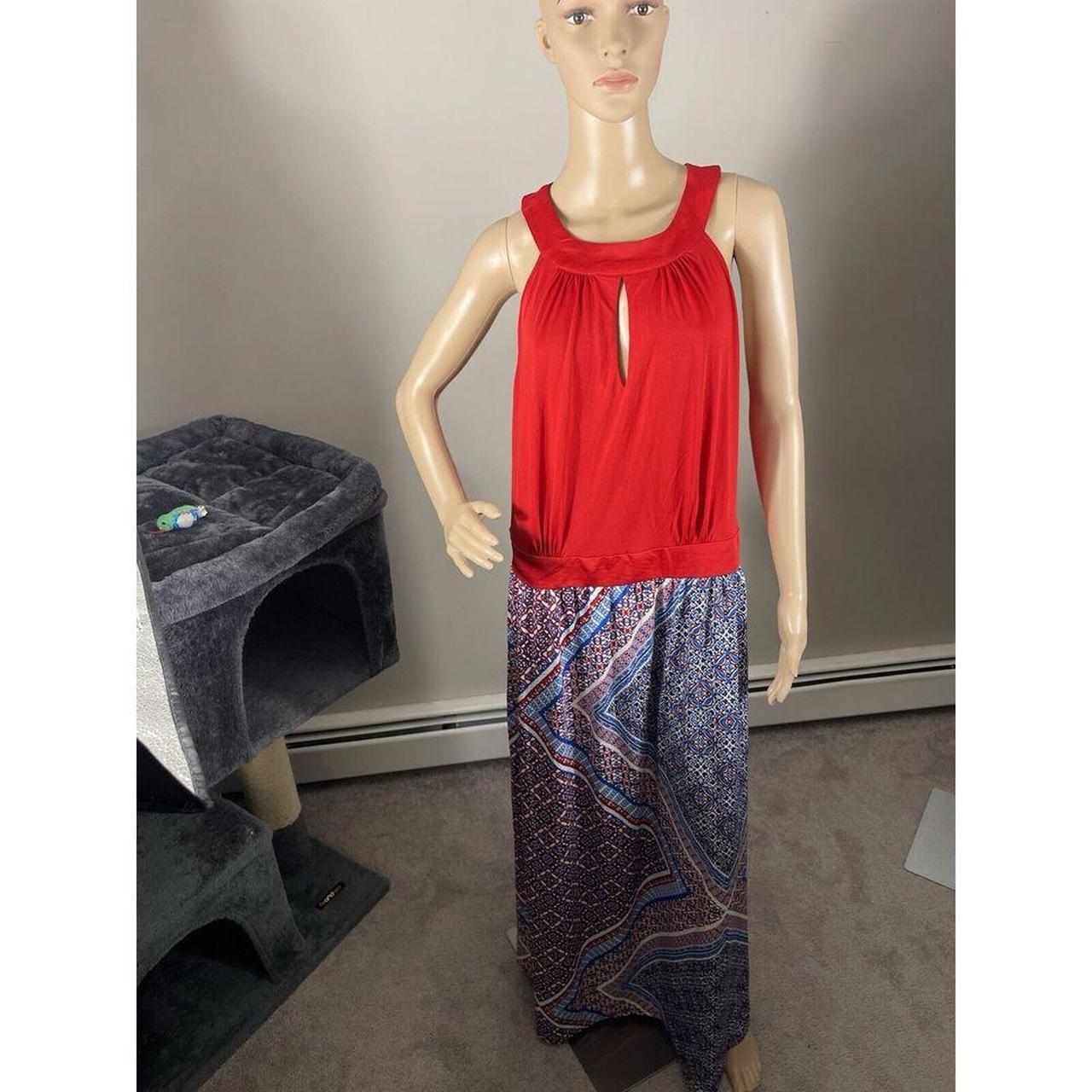 Ashley Stewart Colorful Georgette Maxi Dress Women's... - Depop