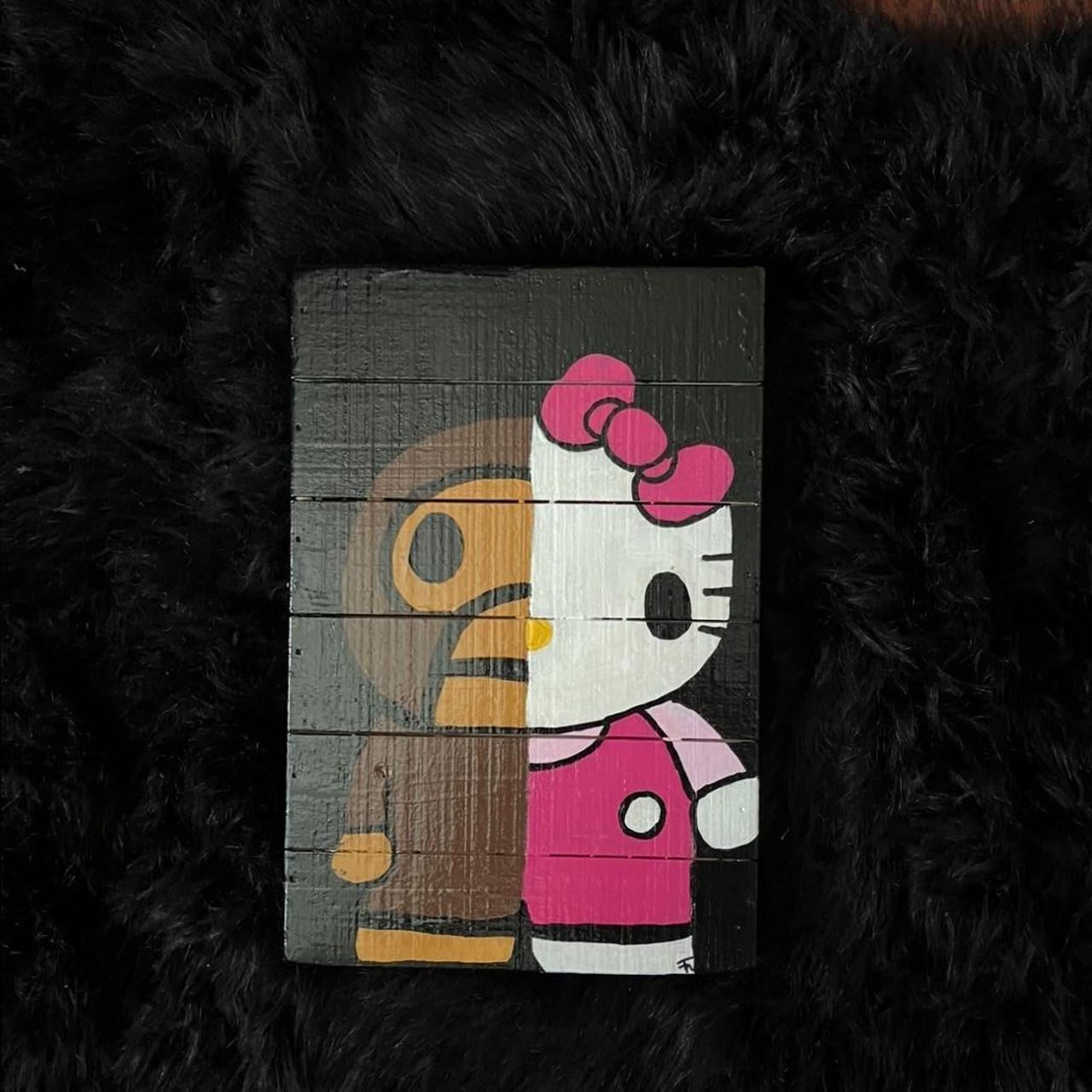 Unique Hello Kitty x BAPE canvas painting,... - Depop