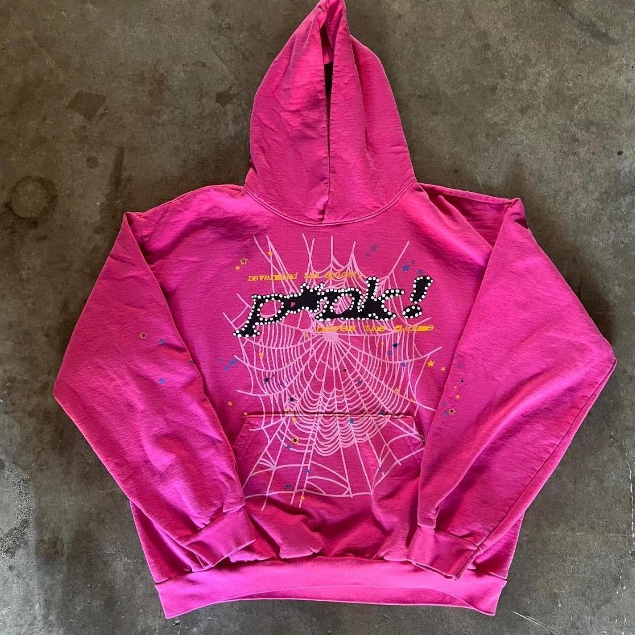 Pink spider hoodie - Depop