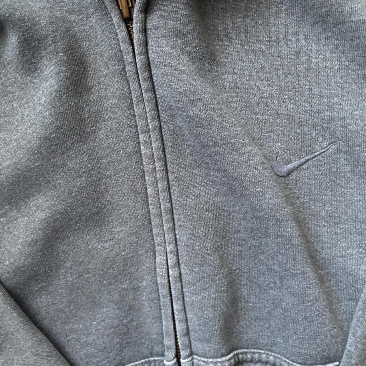 Vintage Grey Nike Zip Up Embroidered Size Medium - Depop