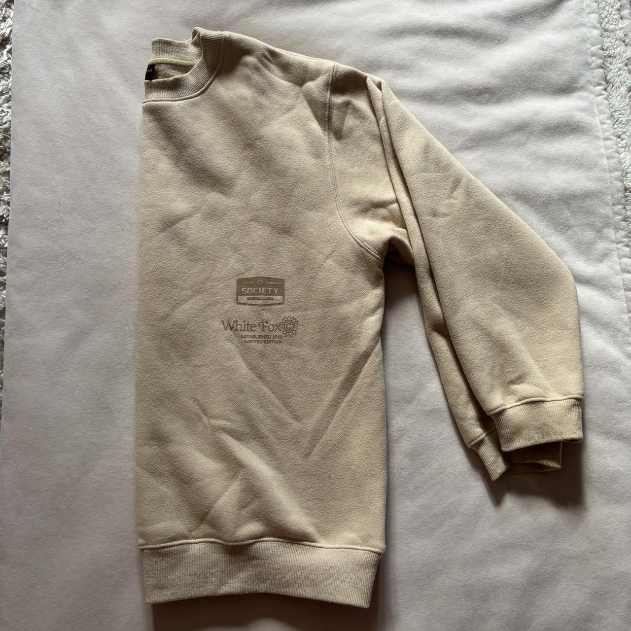White Fox Crew Neck Size M/L (Fits more like Medium... - Depop