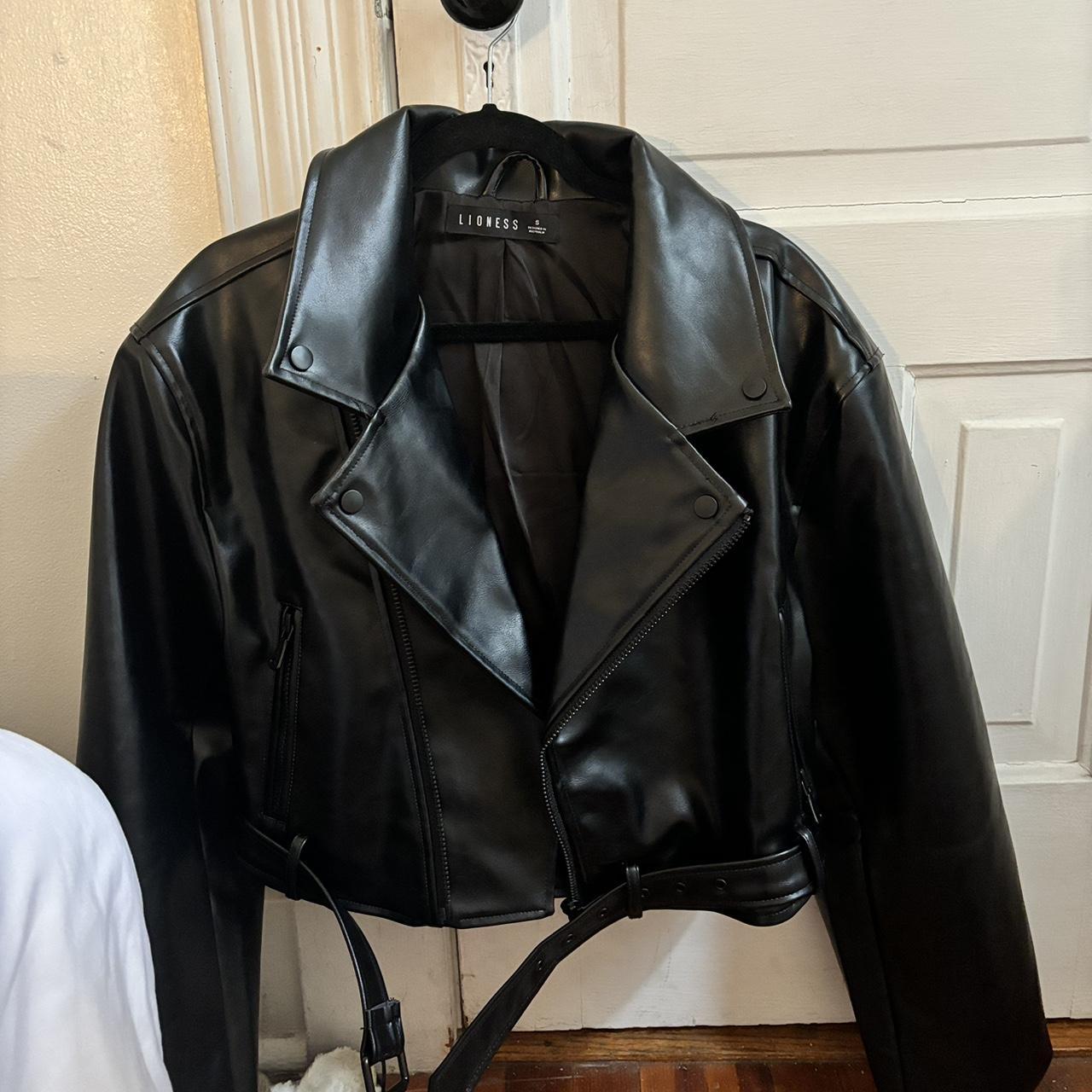 Princess Polly Leather Jacket Size small (fits... - Depop