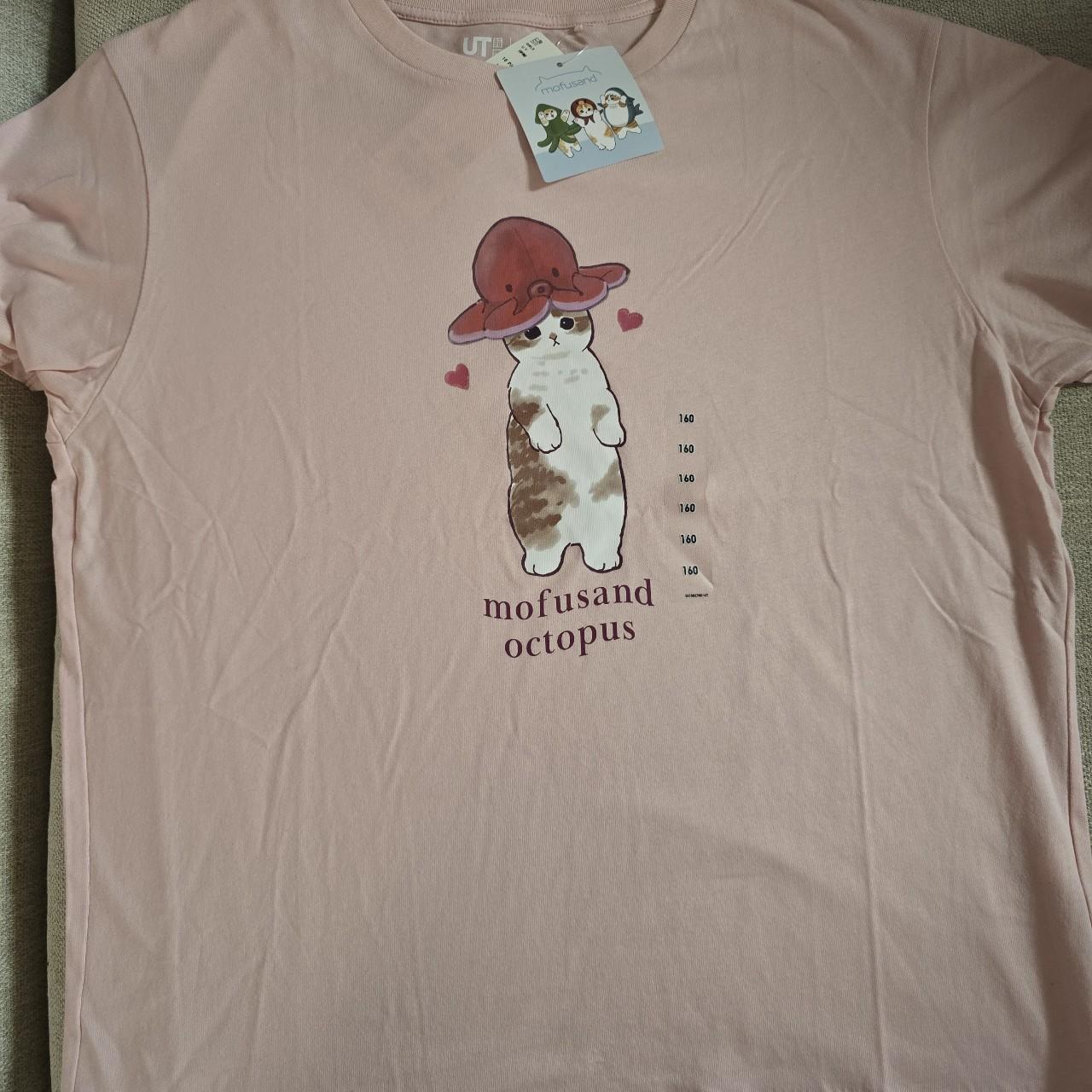 size 160 japanese sizing pink Mofusand Uniqlo Cat... | Depop