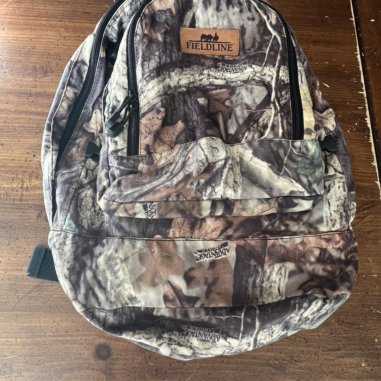 Fieldline adult camo padded back backpack with Three... - Depop