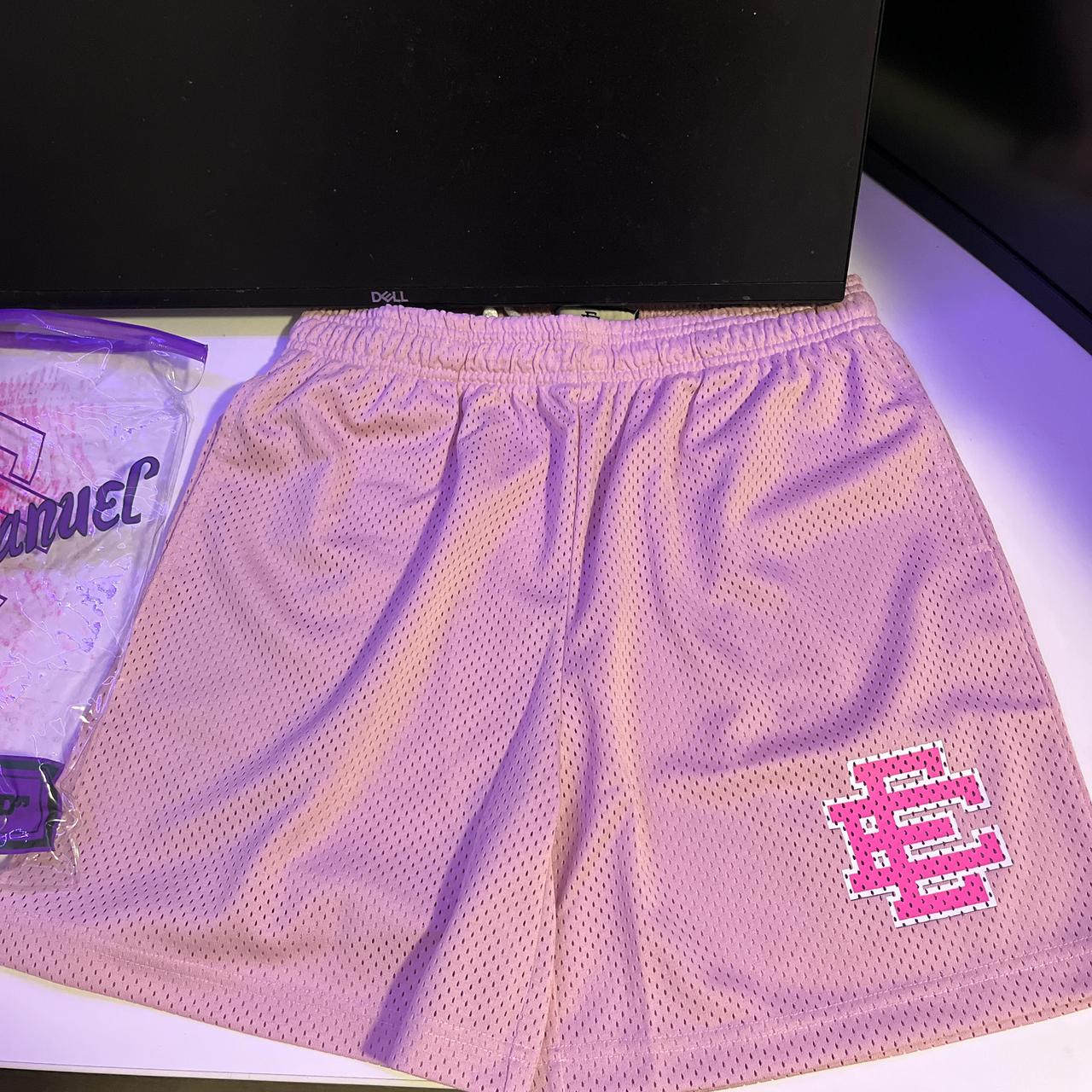 Eric Emmanuel EE Basic Shorts Rose Quartz/Neon... | Depop
