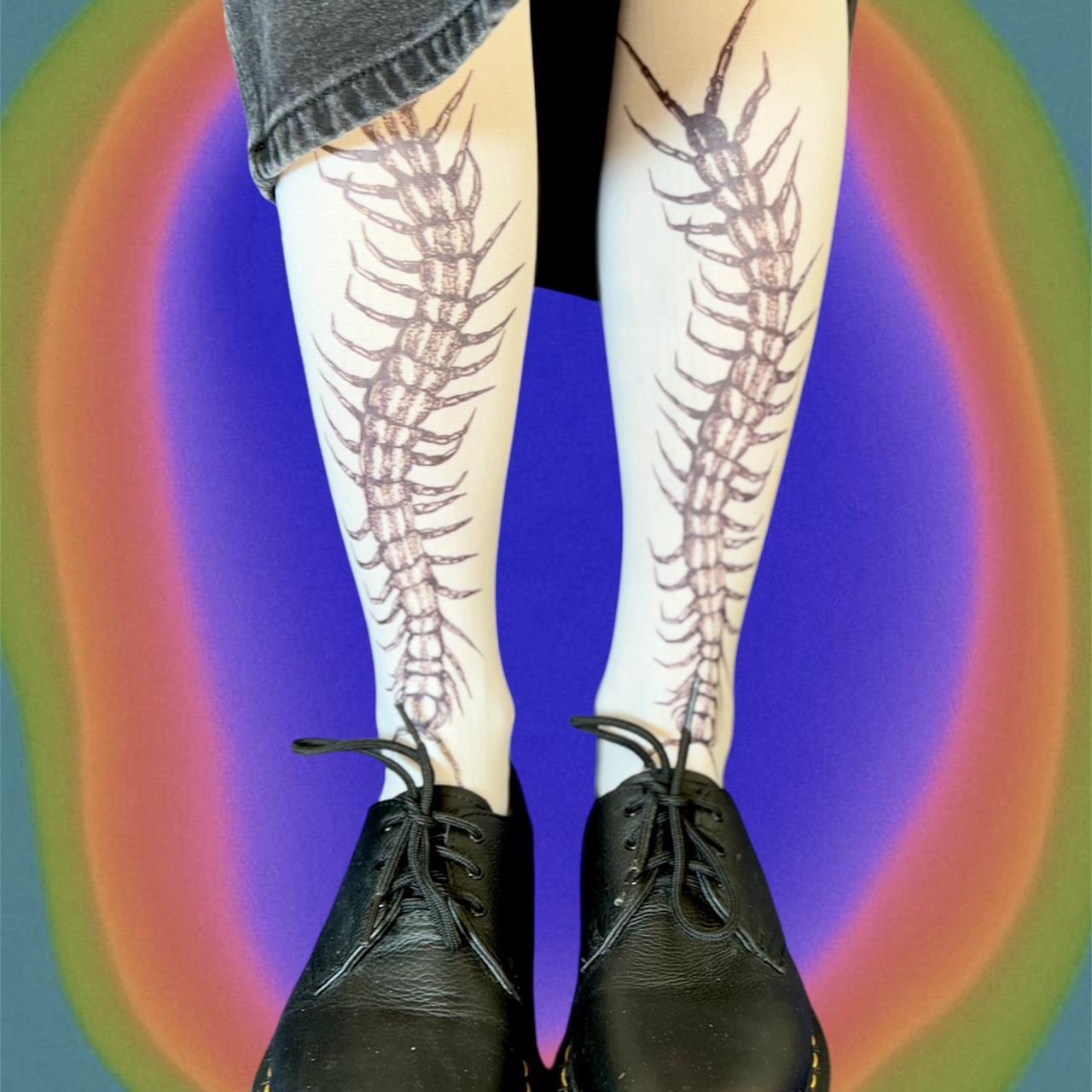 Centipede Tattoo Illusion Socks / Surreal Alt... | Depop