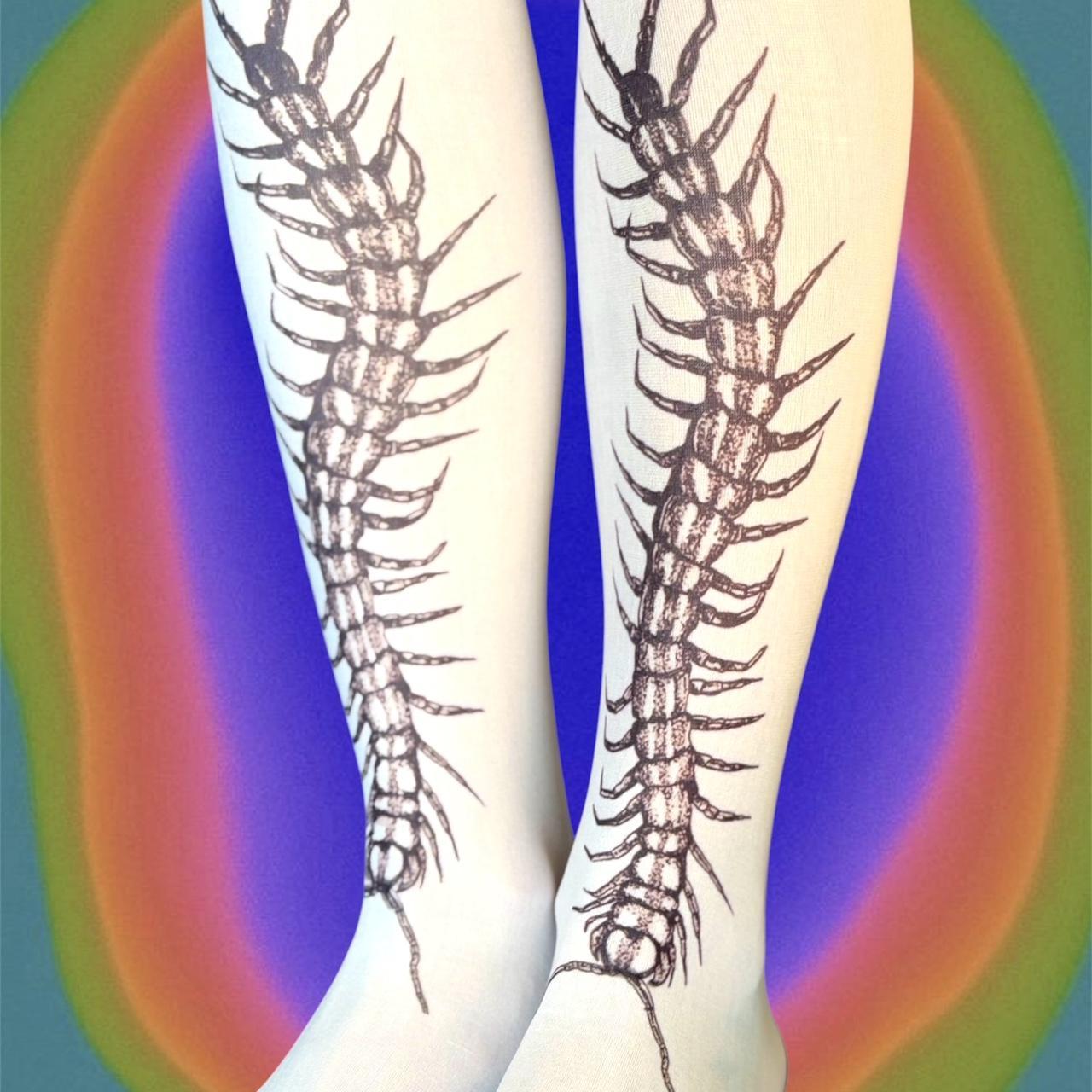 Centipede Tattoo Illusion Socks / Surreal Alt... | Depop