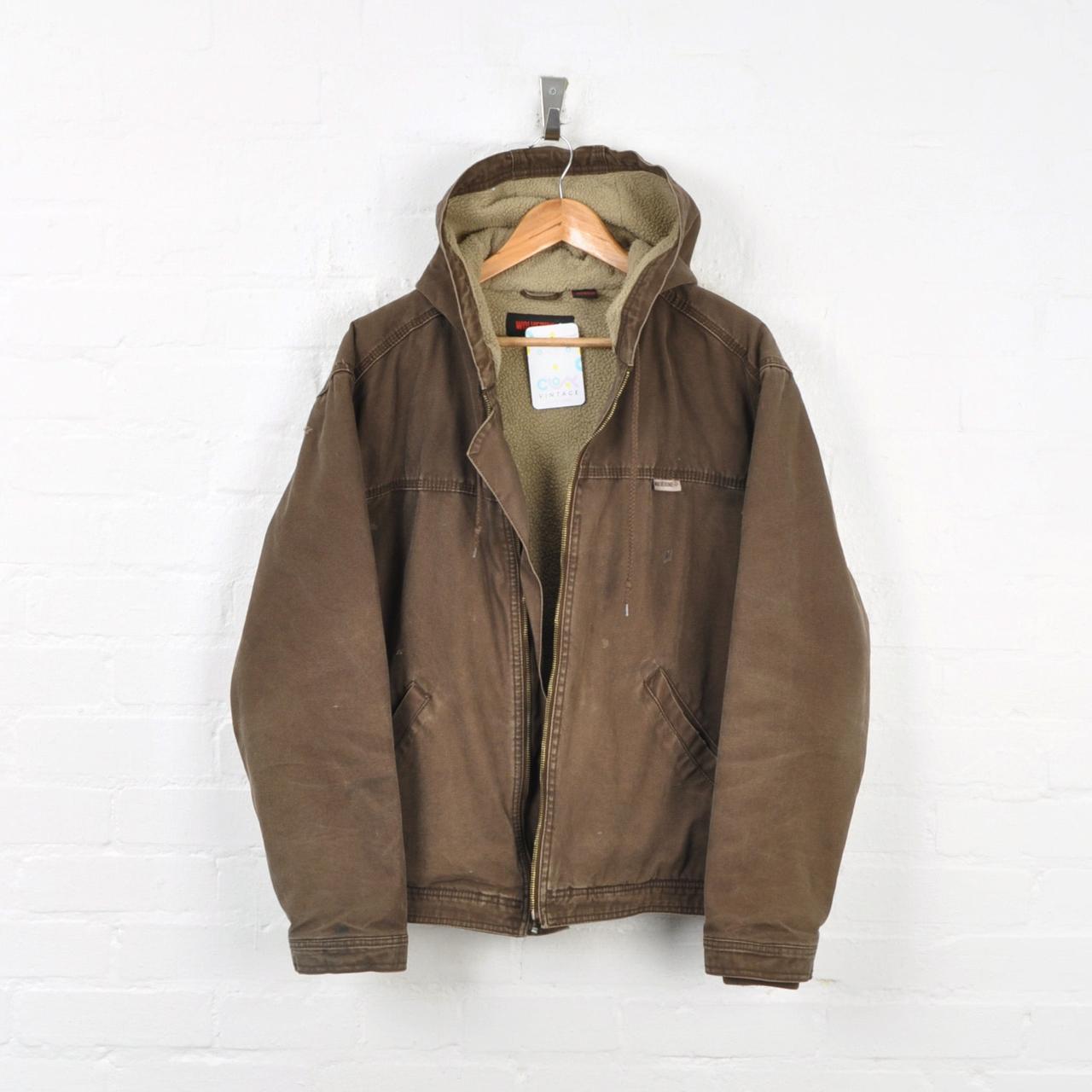 Vintage Workwear Jacket Active Brown Medium Great... - Depop