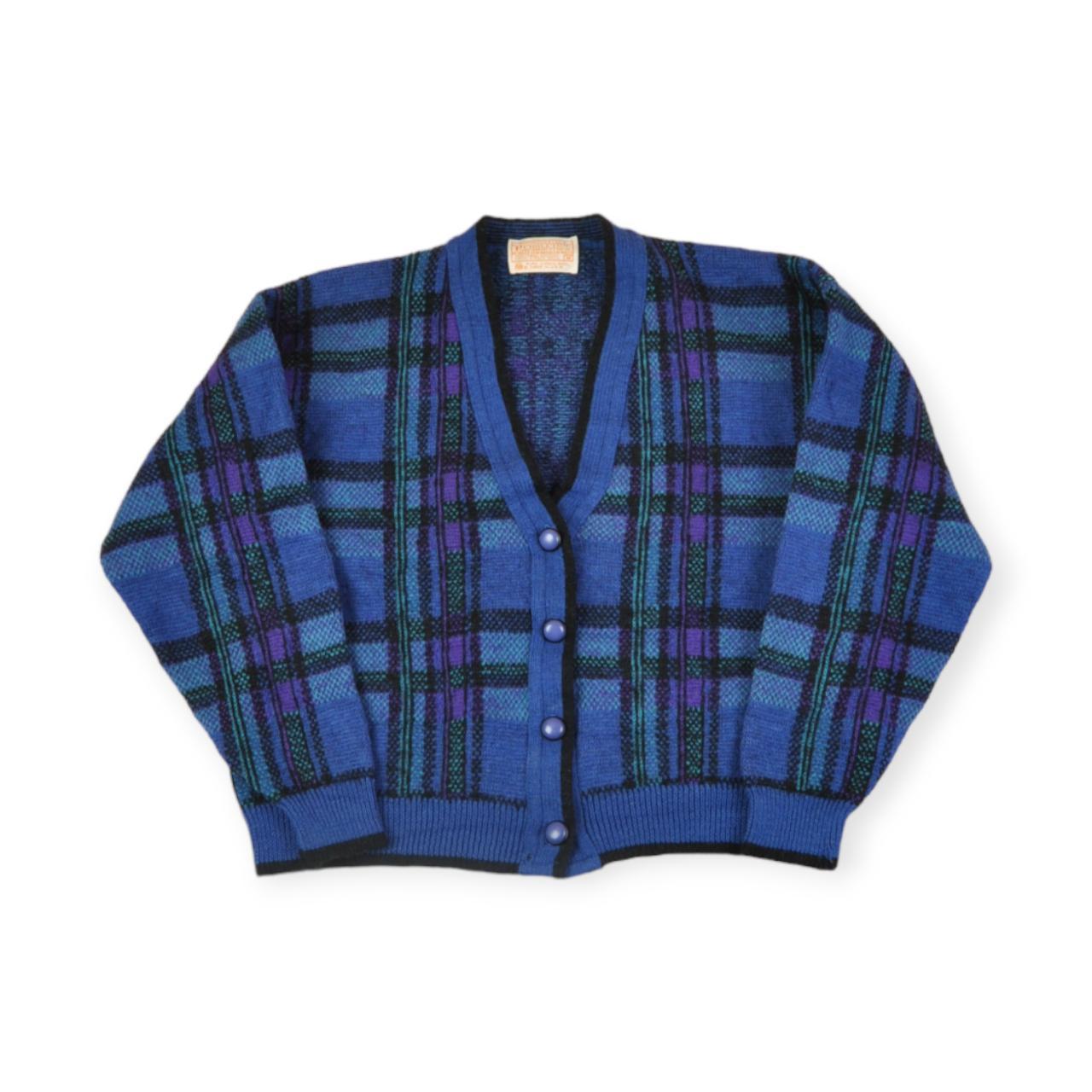 Vintage Pendleton Knitted Cardigan Check Pattern... - Depop