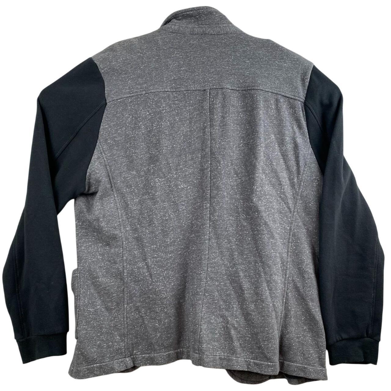 Howe Mens Jacket Large Grey and Black Button-Up With... | Depop