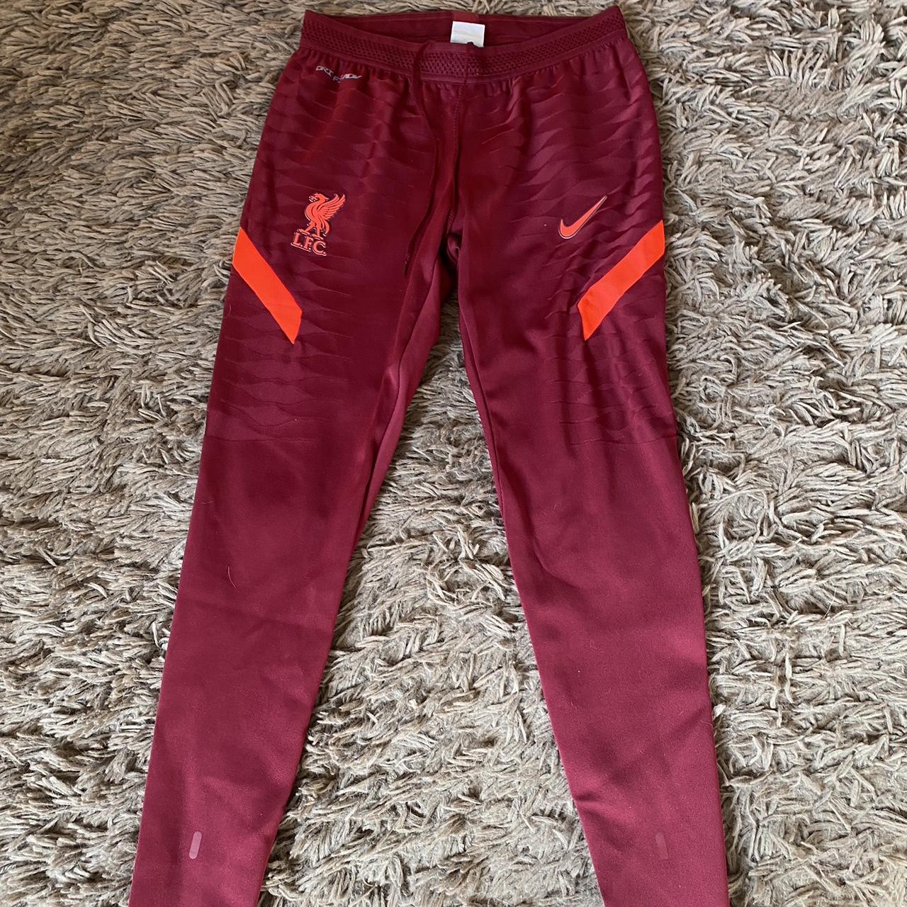 Burgundy Nike Liverpool tracksuit bottoms #LFC - Depop