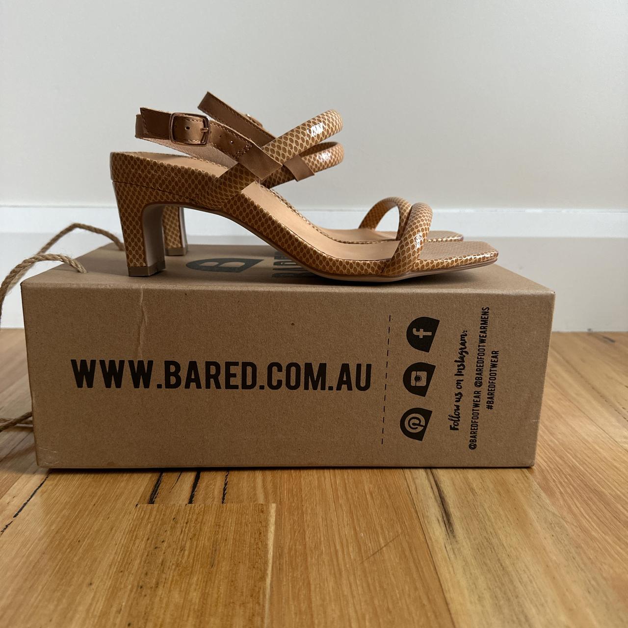 BARED Footwear Kapoko tan snake print leather... - Depop