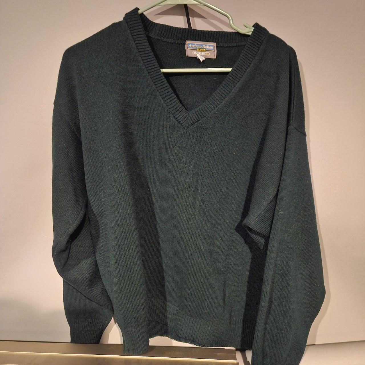 Andrew Rohan Edwards Tuff-Pil Sweater Men Sz L Green... | Depop