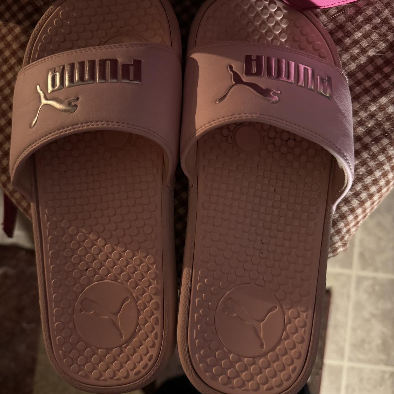 Pink Puma slides - Depop