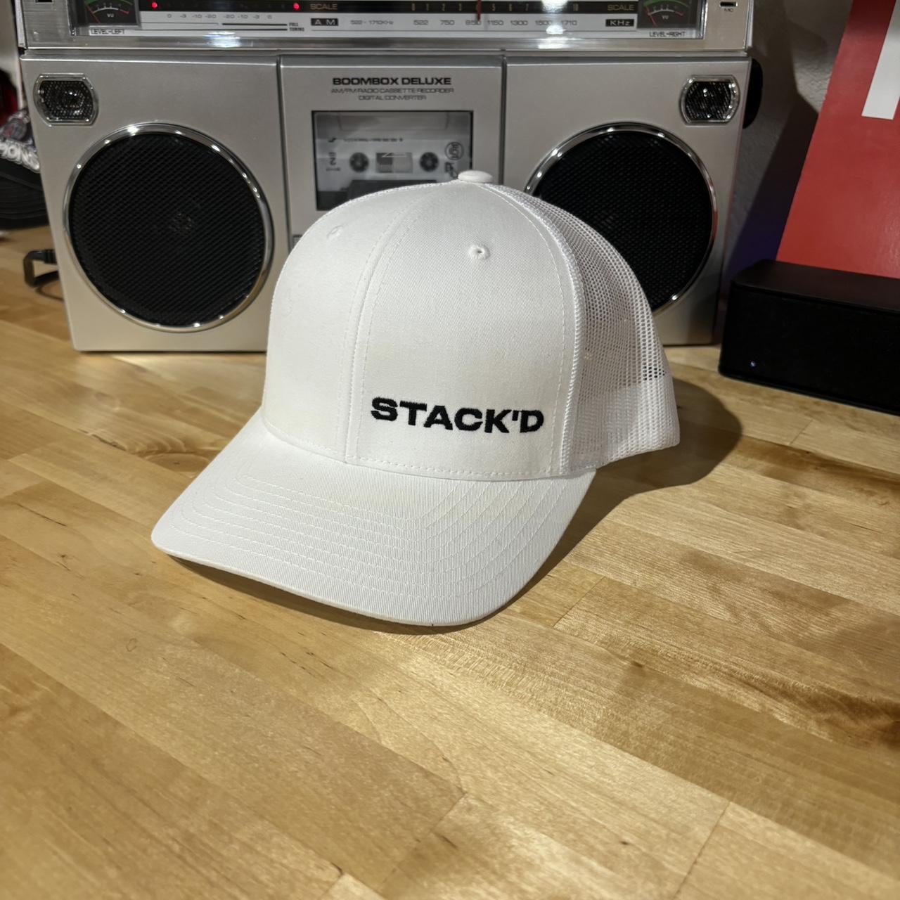 Stack’d Hat White Trucker Mesh SnapBack - Depop