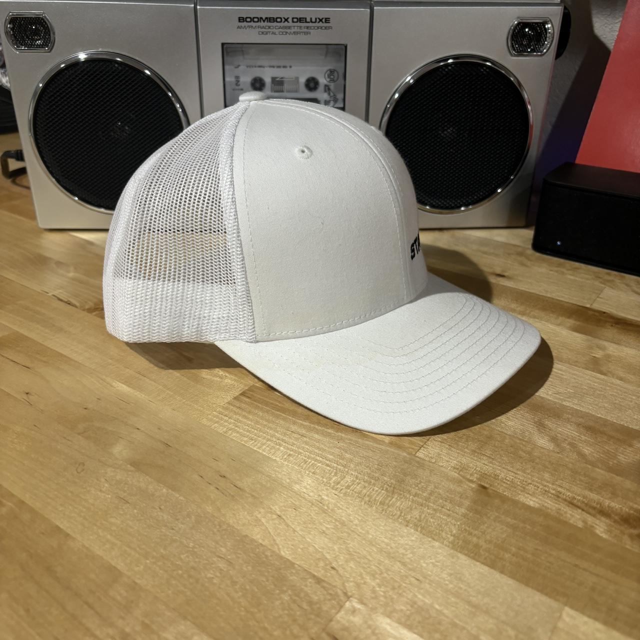 Stack’d Hat White Trucker Mesh SnapBack - Depop