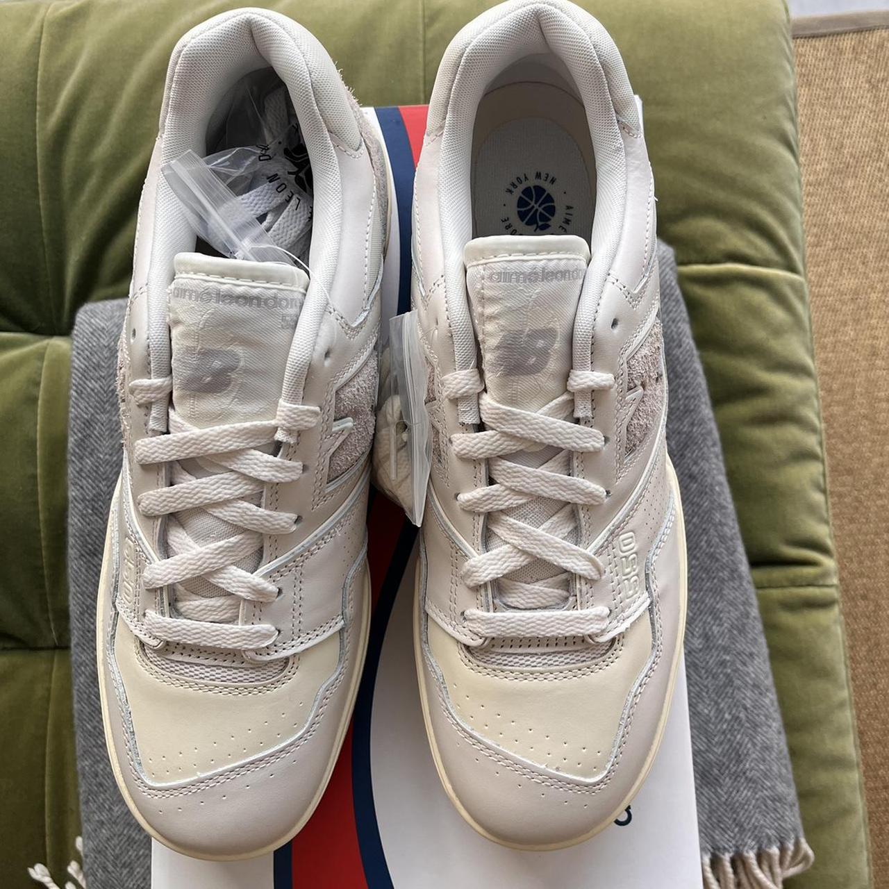 New Balance Men's Cream and White Trainers | Depop