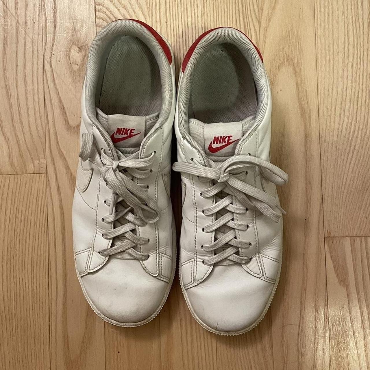 Nike Tennis Classic CS in White & University Red,... - Depop