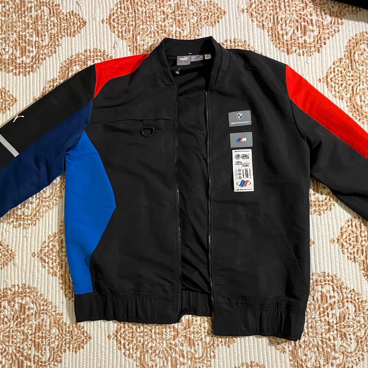 black and red puma BMW racing varsity jacket tag... - Depop