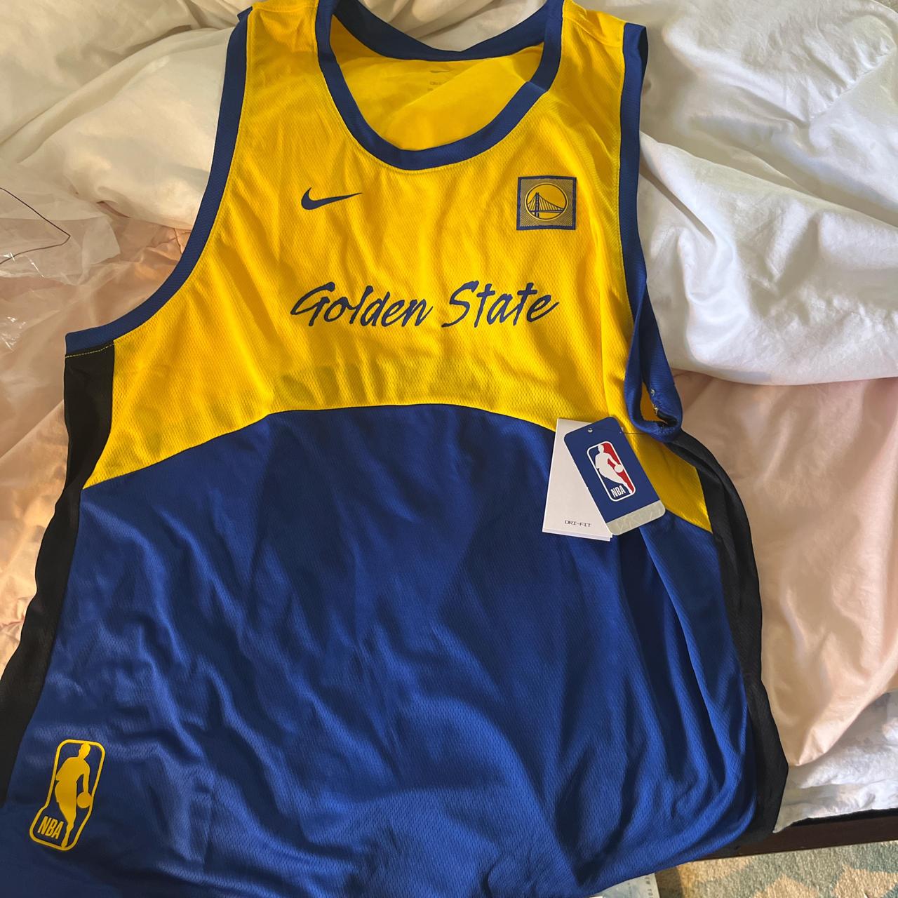 Golden State Warriors Nike blue and yellow jersey #NBA - Depop