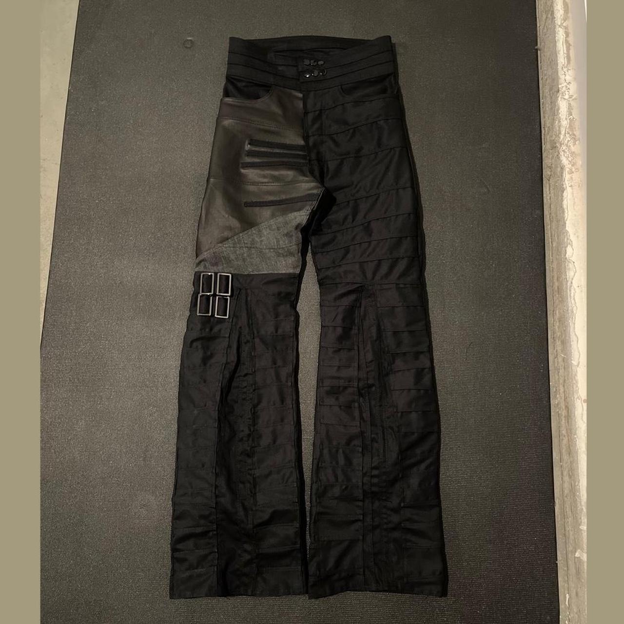 Black Denim Wax Patch Flared Fit #fashion #archive... | Depop