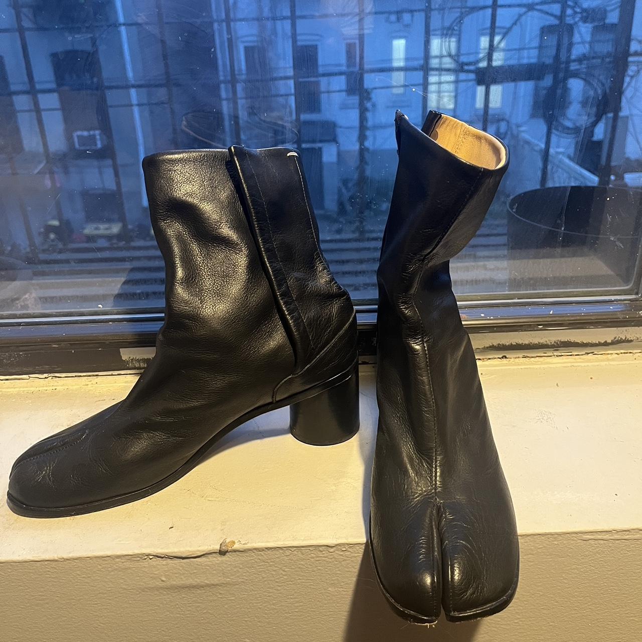 Black leather Tabi boots Grails for a steal - Depop