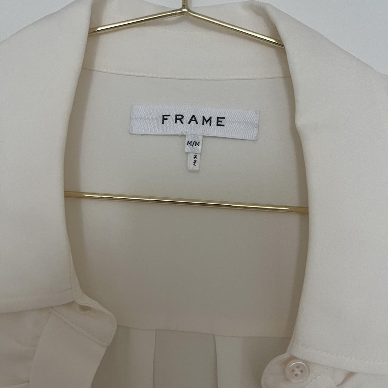 FRAME 100% silk off white blouse - Depop