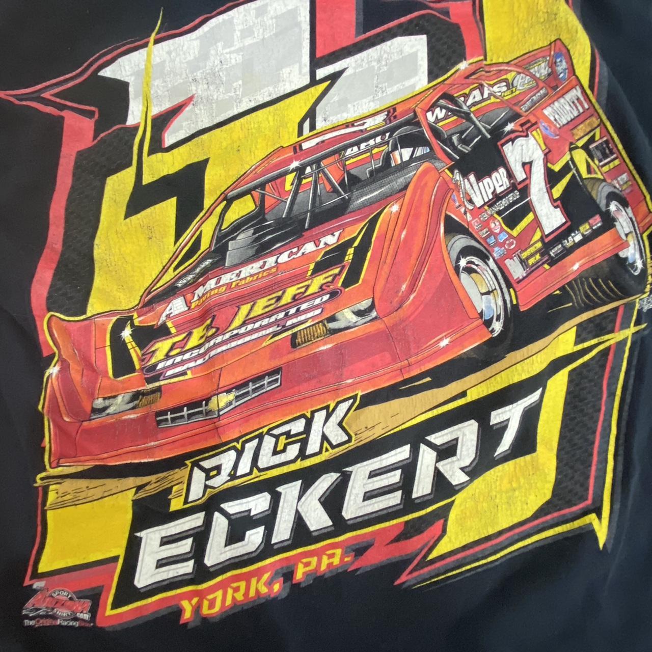 Vintage Black and yellow Rick Eckert NASCAR racing... | Depop