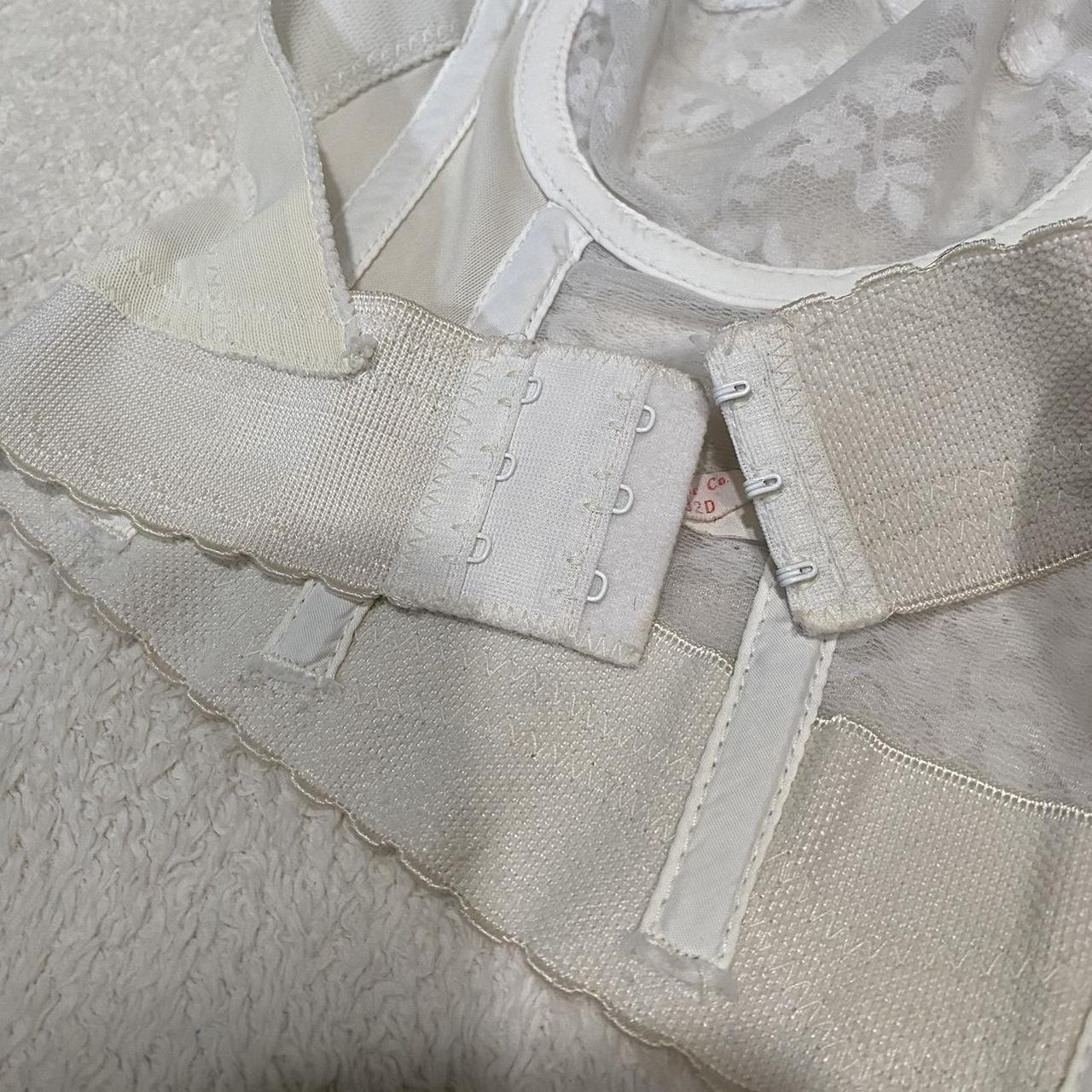 Vintage lace sheer white strapless corset Elastic,... - Depop