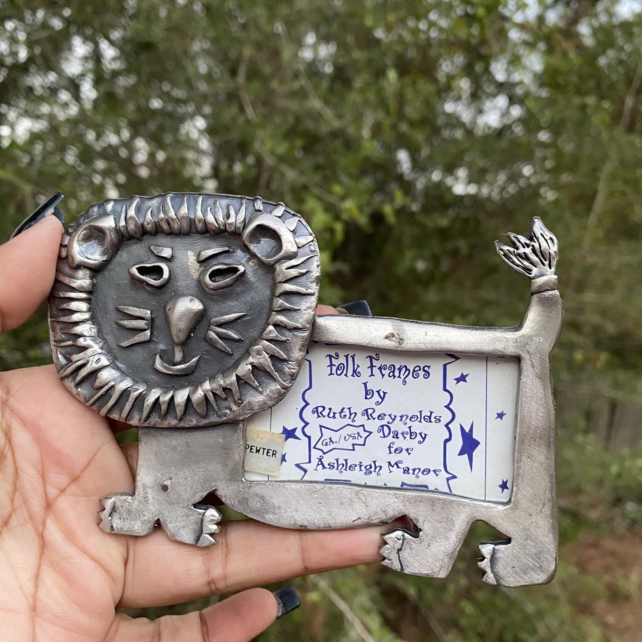 🦁 pewter lion frame 🦁 era: dated 1997 🦁 light... - Depop