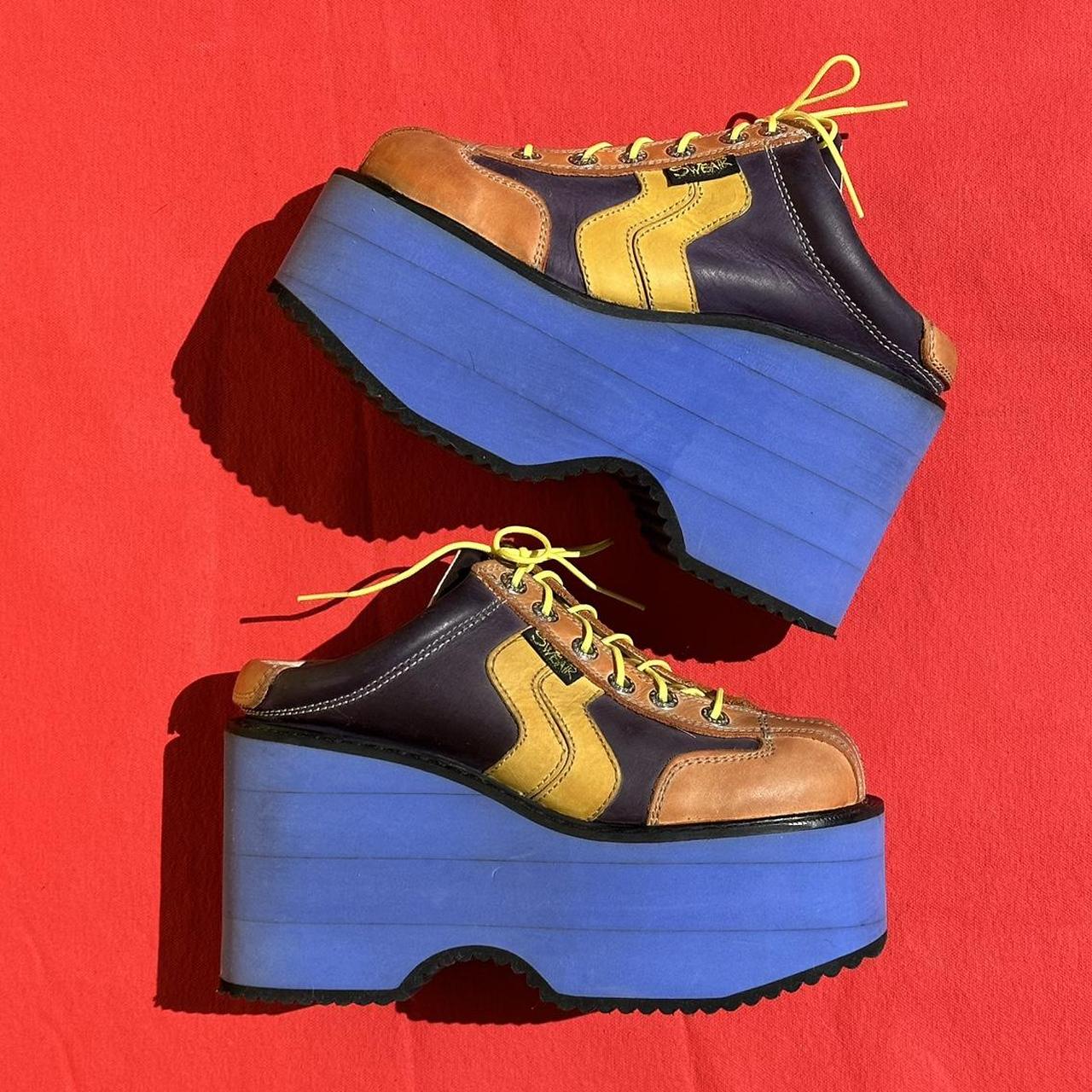 Stunning vintage mega platform shoes made by SWEAR!... - Depop