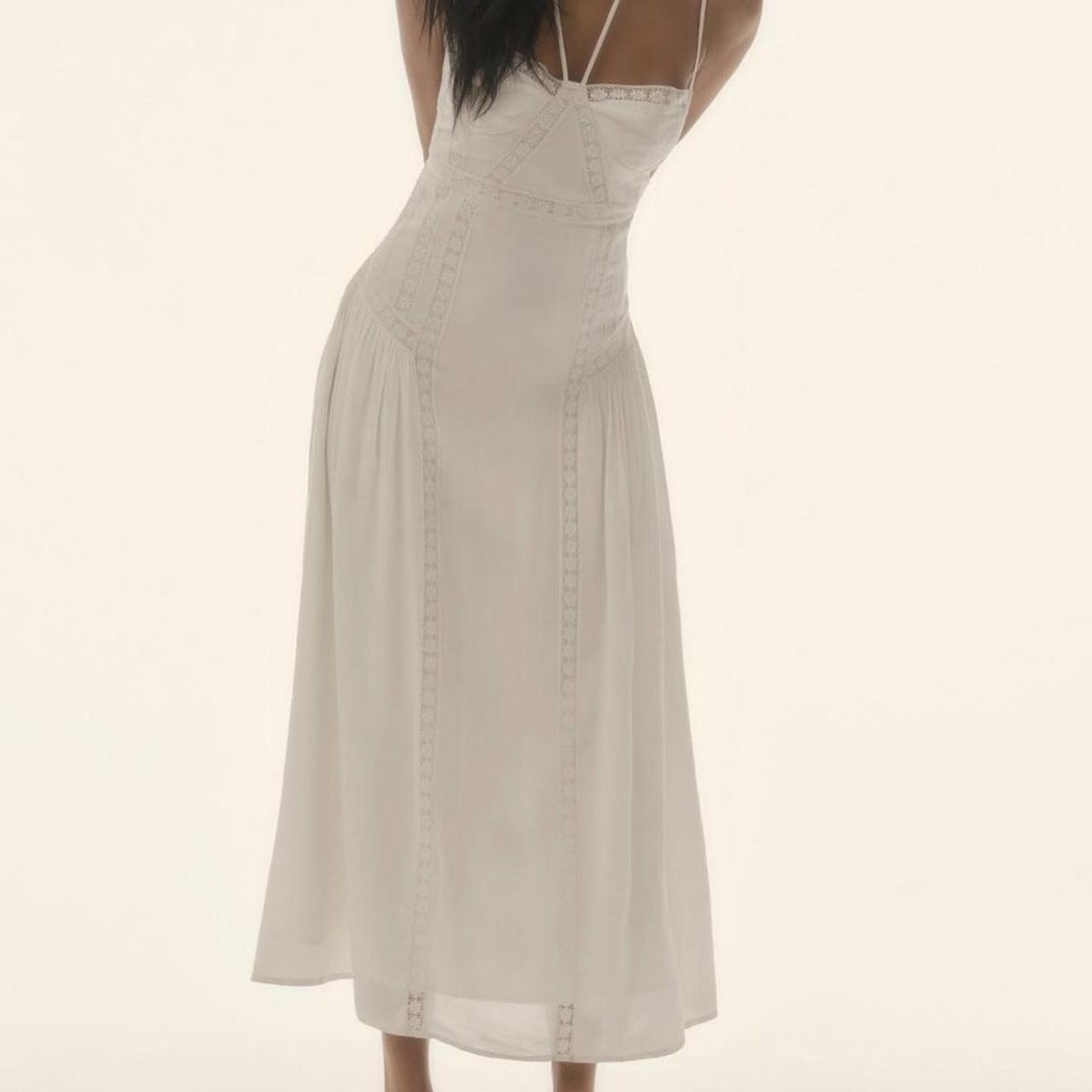 White anthropology lace detail dress #dress... | Depop