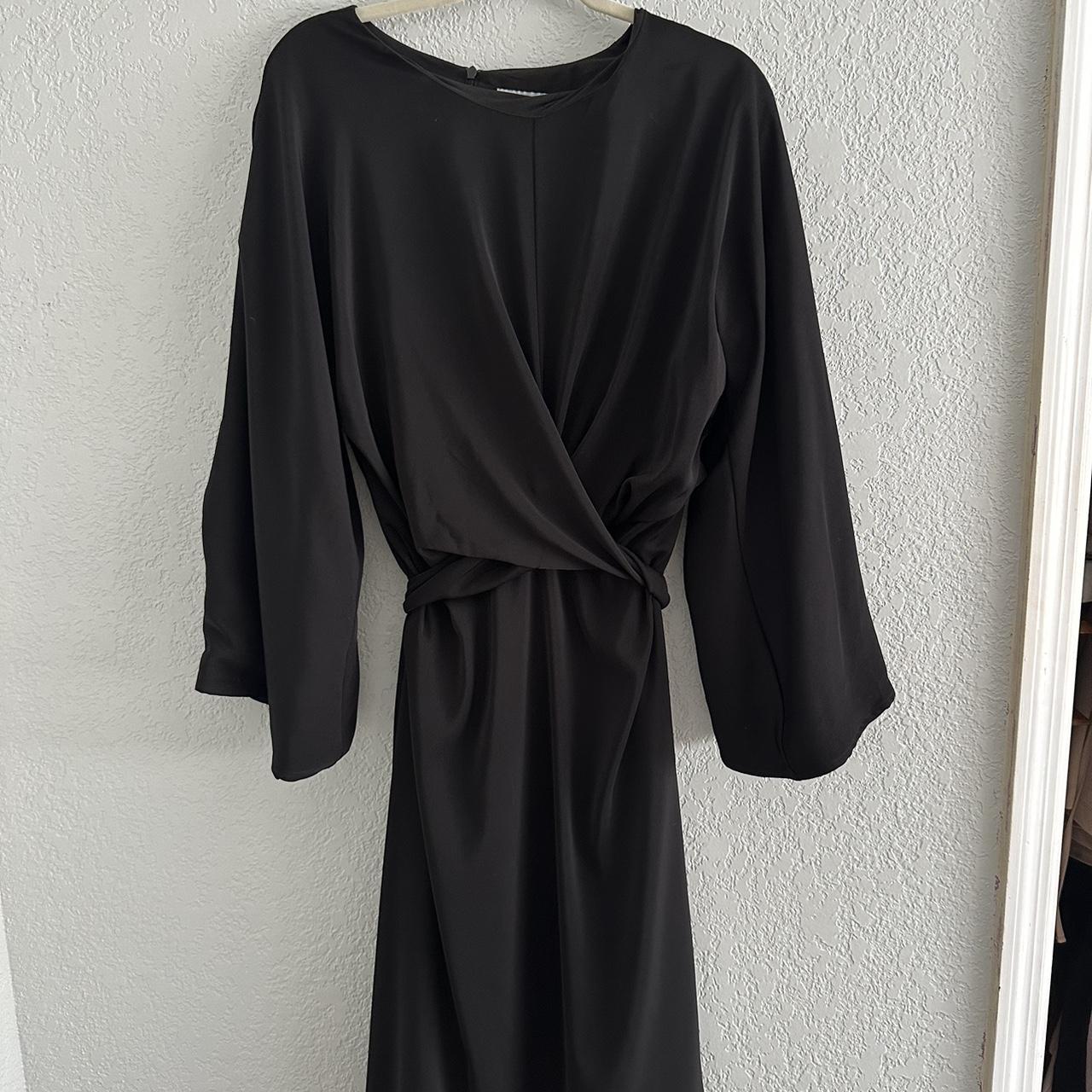 Veiled collection black satin dress... - Depop
