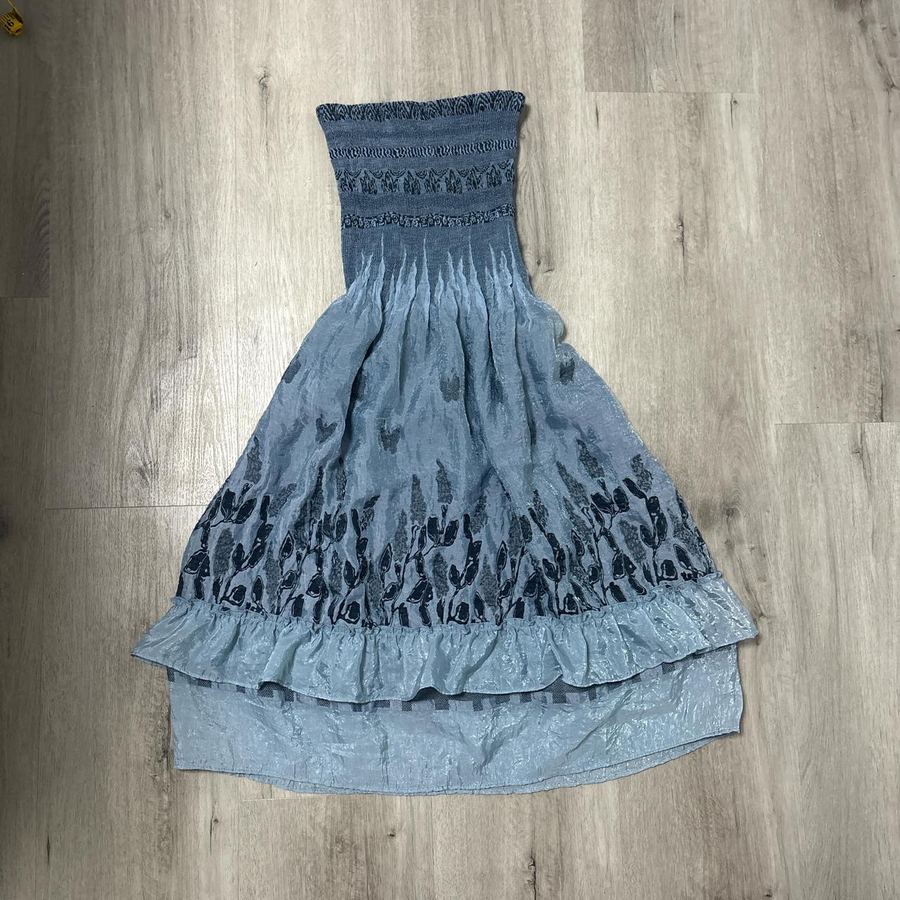 Y2K iconic 2000s vintage vacation Blue strapless... | Depop