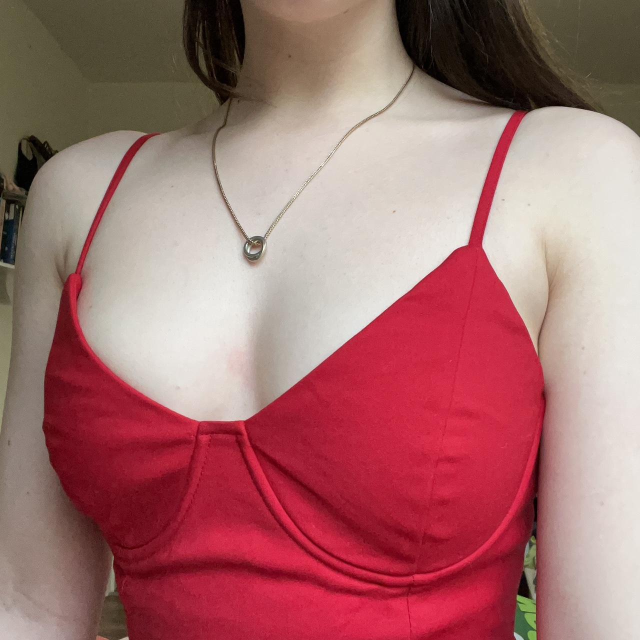 PRINCESS POLLY novella mini dress in red, size UK 10... - Depop