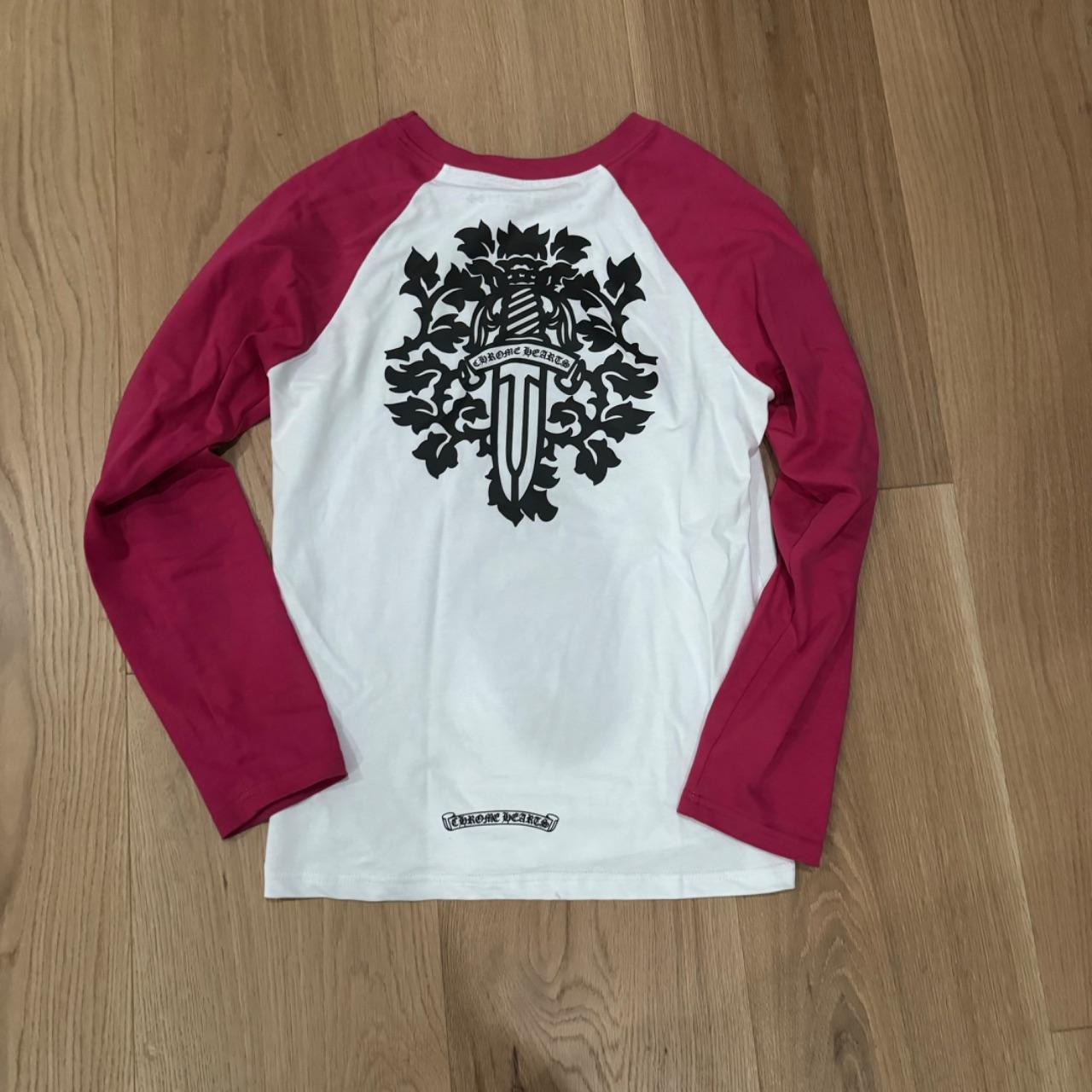 Chrome Hearts Long Sleeve Shirt Rose Red Baseball... - Depop