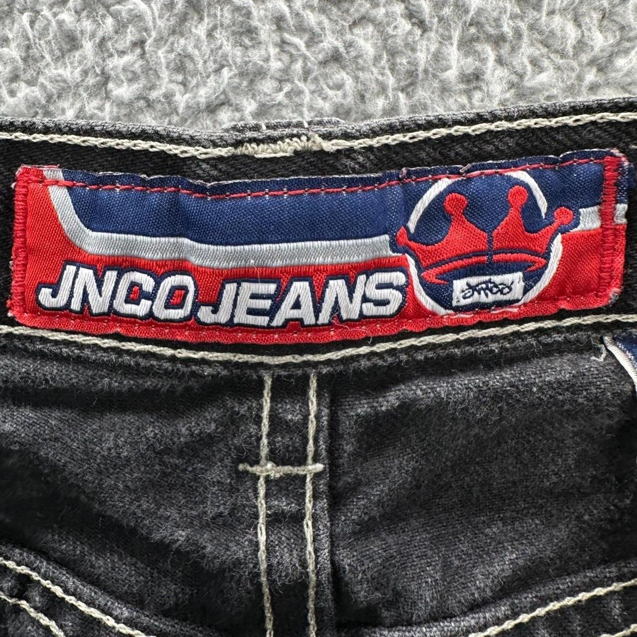 JNCO flaming snake black jeans smalls Waist 28... | Depop