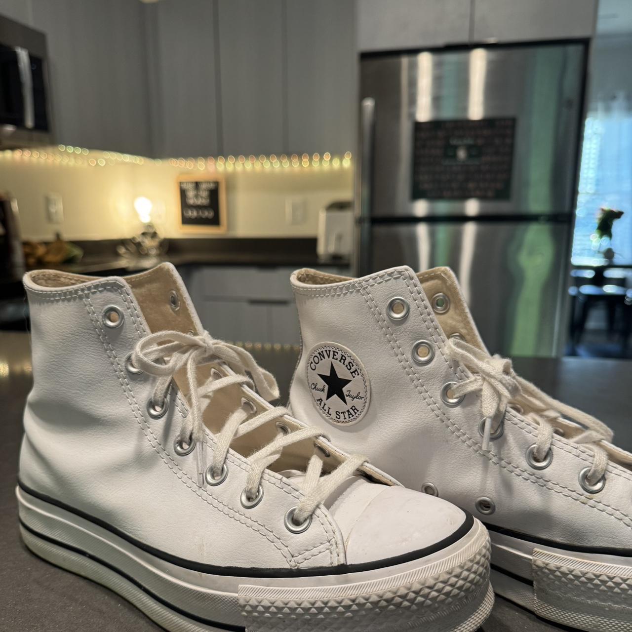 Women’s white Platform converse! I have taken really... - Depop