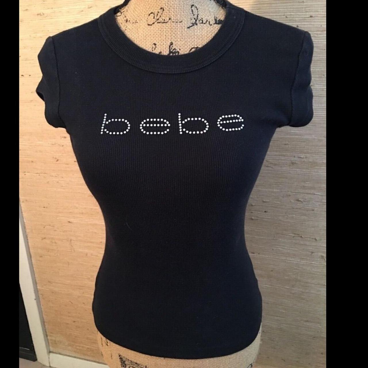 Bebe shirt womens size M fitted black BRAND NEW WITH... - Depop
